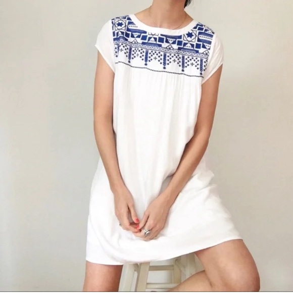 Urban Outfitters | Dresses | Bohemian Embroidery White Fully Lined Mini ...